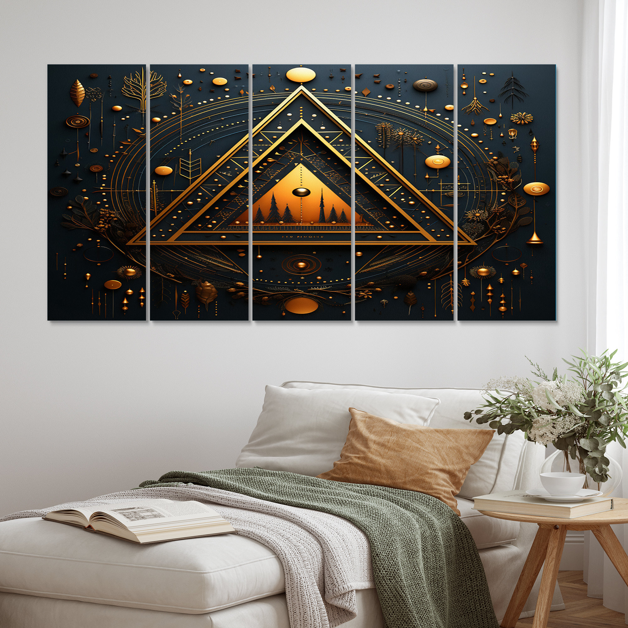 Mercer41 Ancient Wisdom Of Atlantis Retro Geometry Gold III - Modern ...