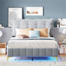 Mercer41 Full Size Menard Platform Bed With LED Frame And Stylish ...