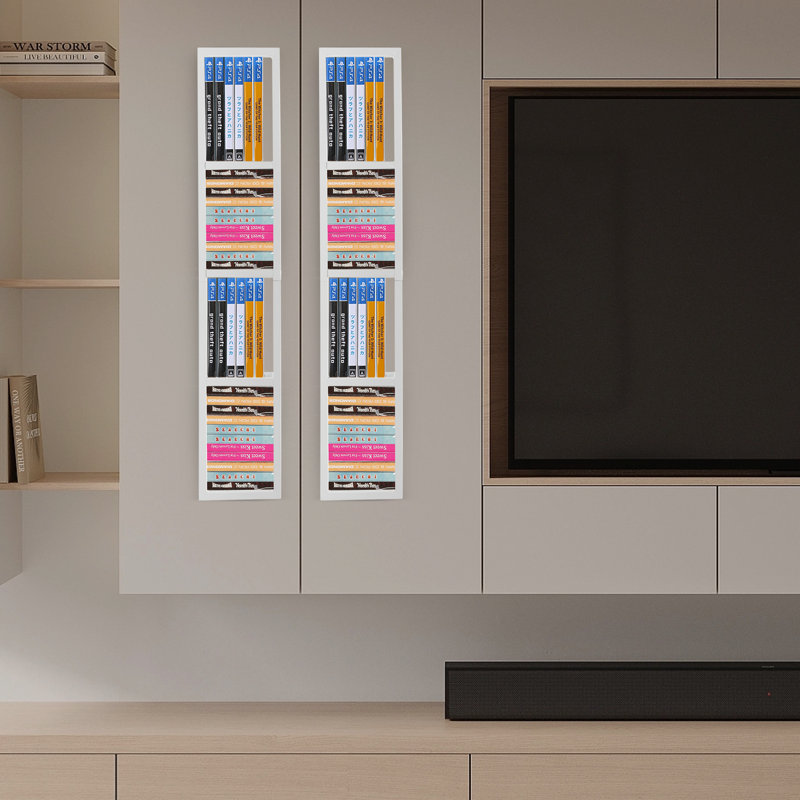 Ebern Designs Metal Wall Mounted CD Storage Rack | Wayfair