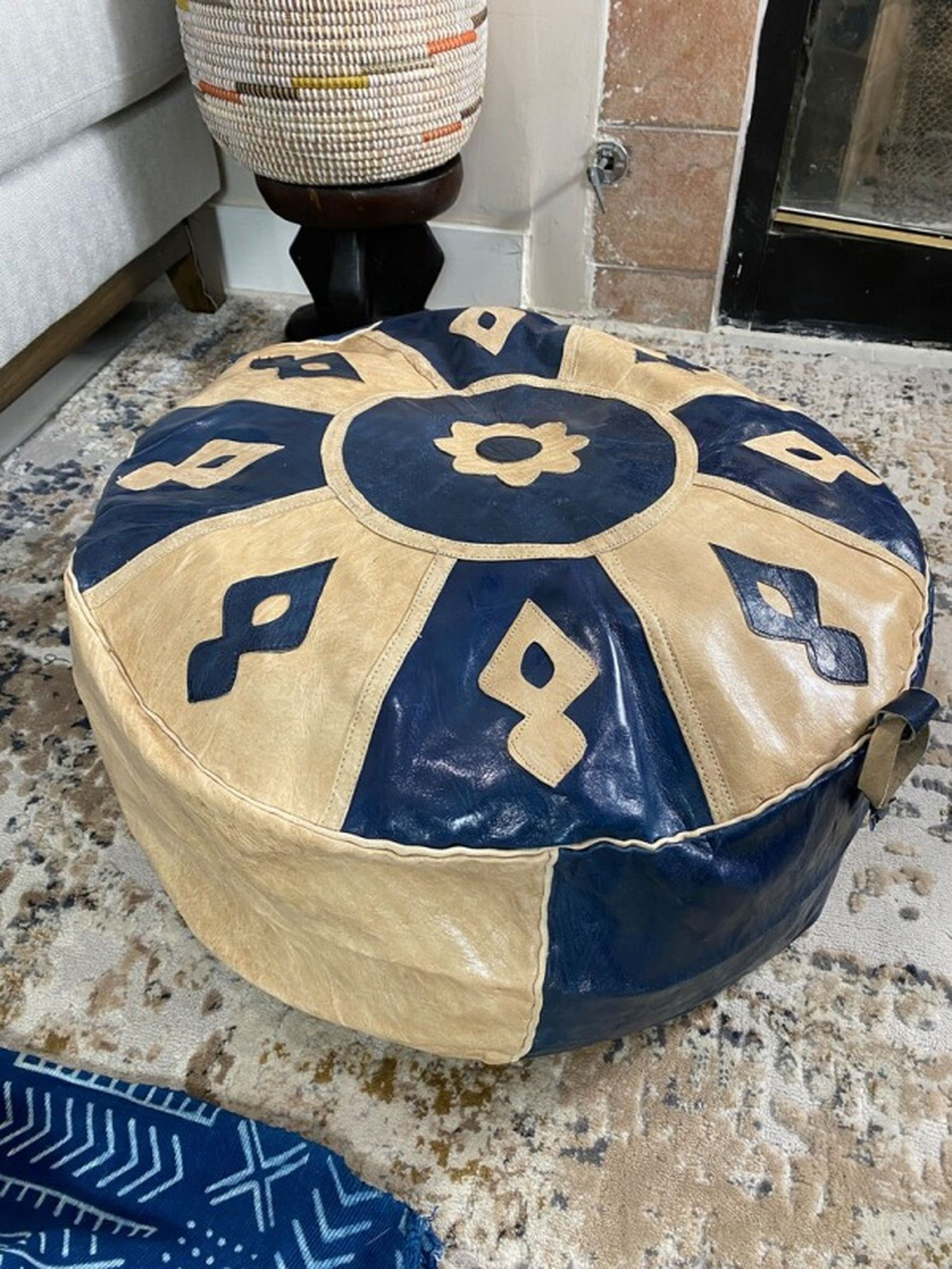 Dakota Fields Cornatzer Leather Pouf | Wayfair