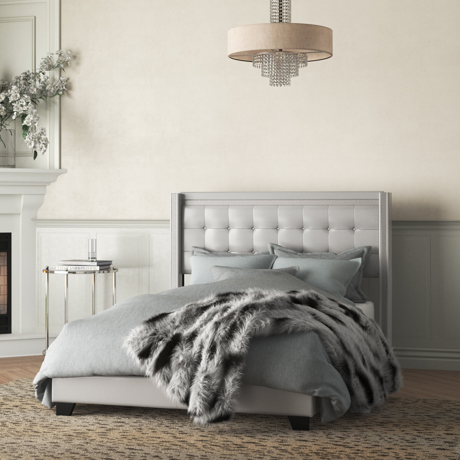 Willa Arlo™ Interiors Simona Queen Solid Wood Tufted Low Profile Panel ...