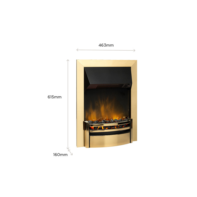 Dimplex Kansas Optiflame Electric Inset Fire, Brass, 46.3cm W & Reviews ...