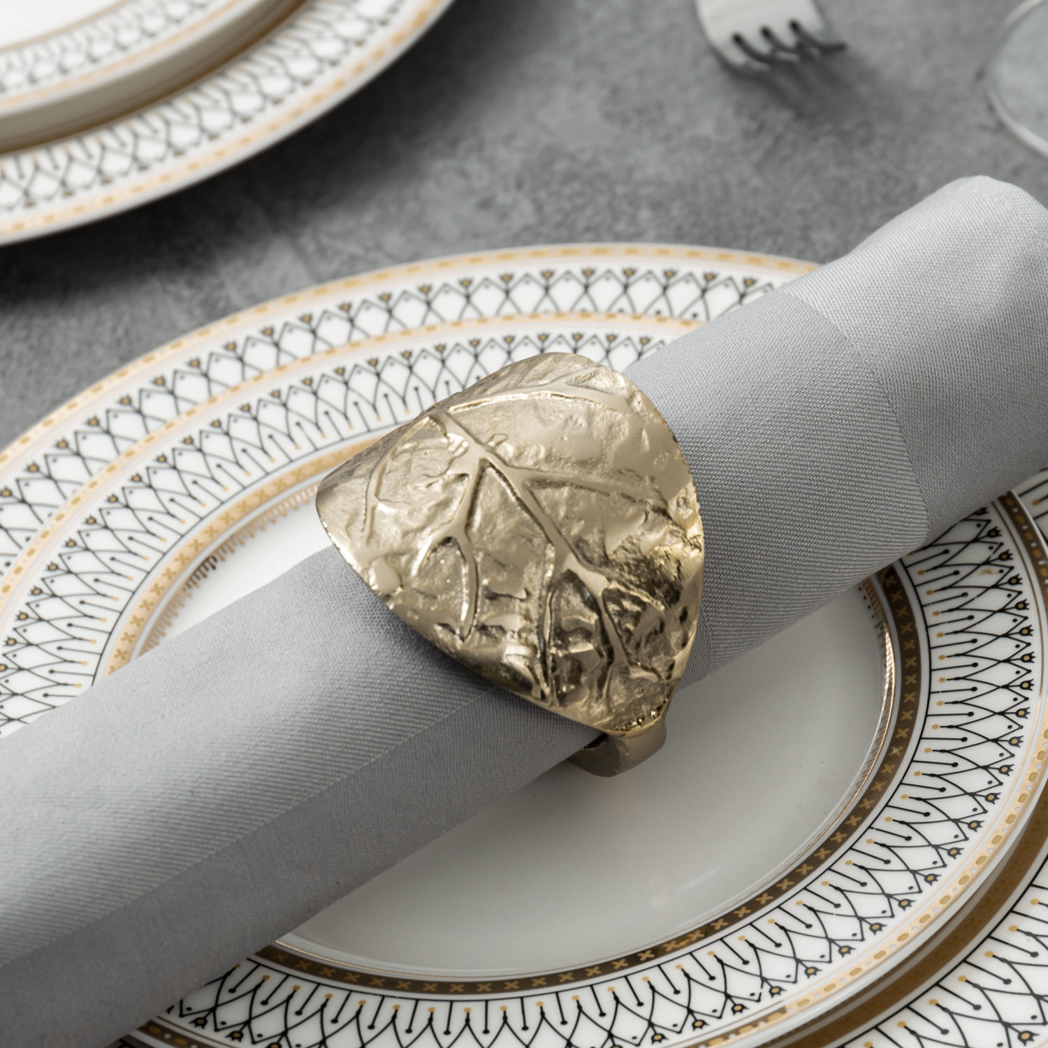 House of Hampton® Leaf Gold Napkin Ring (Set Of 6) & Reviews | Wayfair