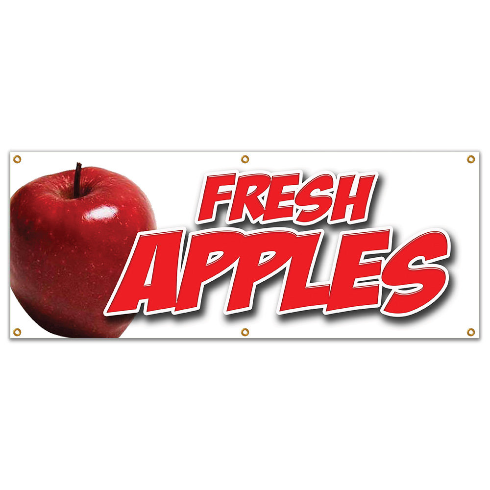 SignMission Fresh Apples Banner Sign | Wayfair