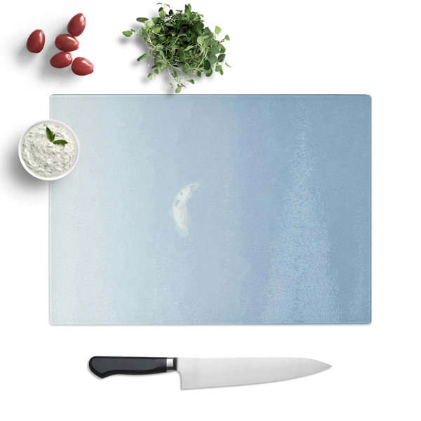 East Urban Home Tempered Glass Crescent Moon in Sky Chopping Board ...