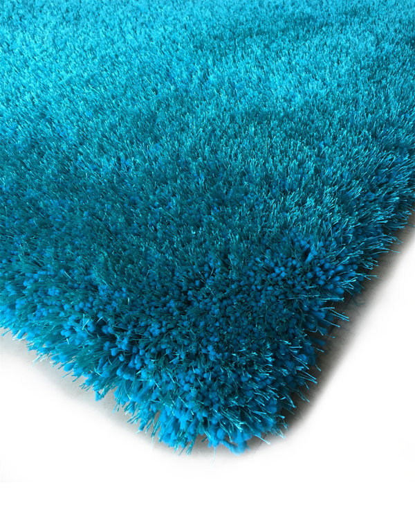 Latitude Run® Huya Hand-Tufted Turquoise Shag Area Rug & Reviews | Wayfair