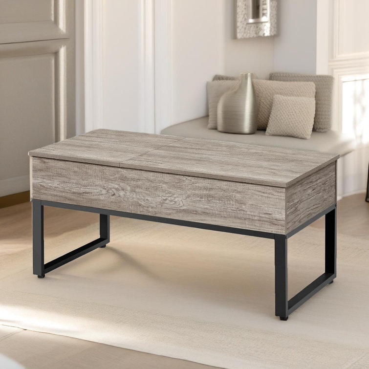 Latitude Run Alaettin Lift Top Extendable Enclosed Coffee Table with ...