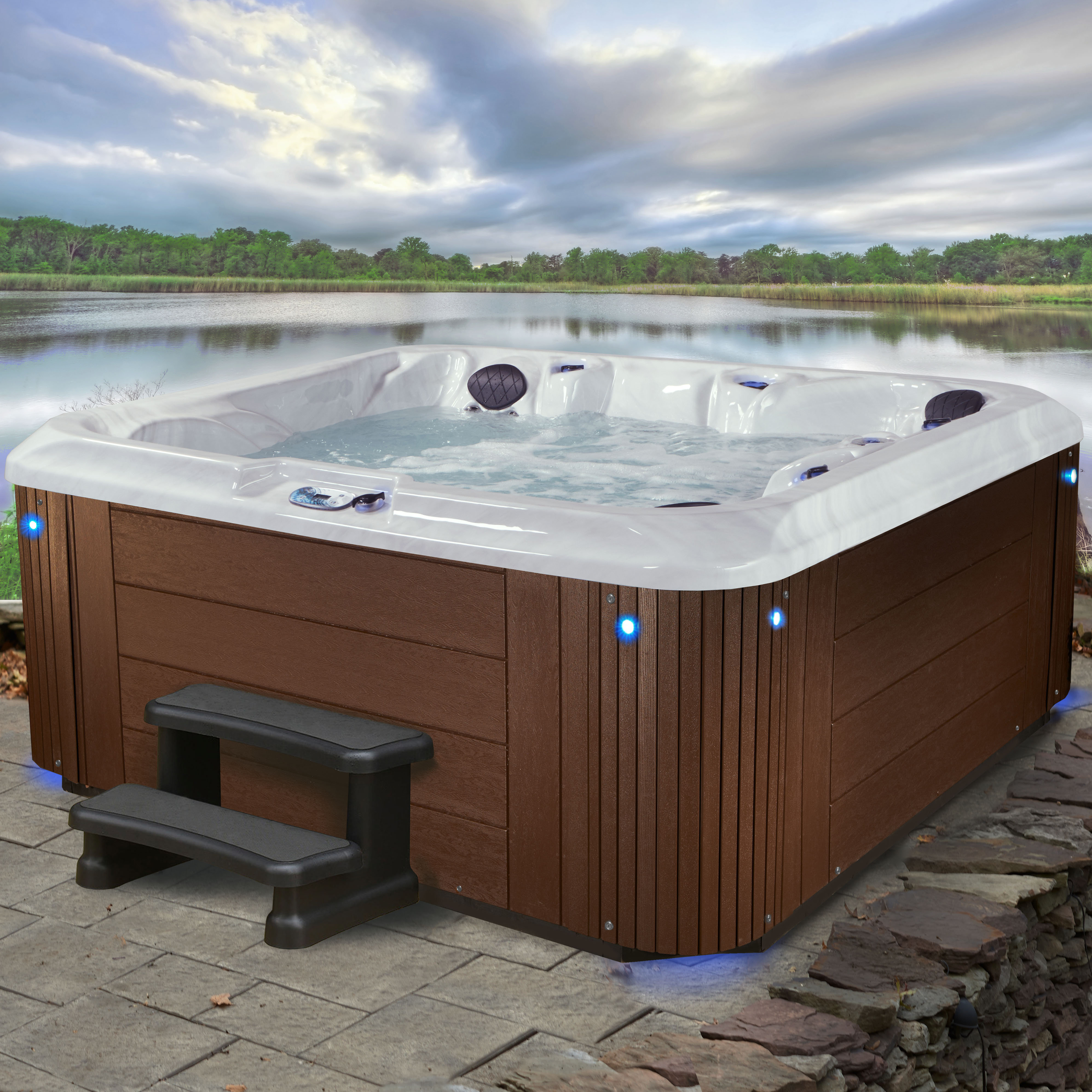 Aqualife® by Strong Spas® Grand Banks 5-Person 81-Jet Acrylic Lounger ...