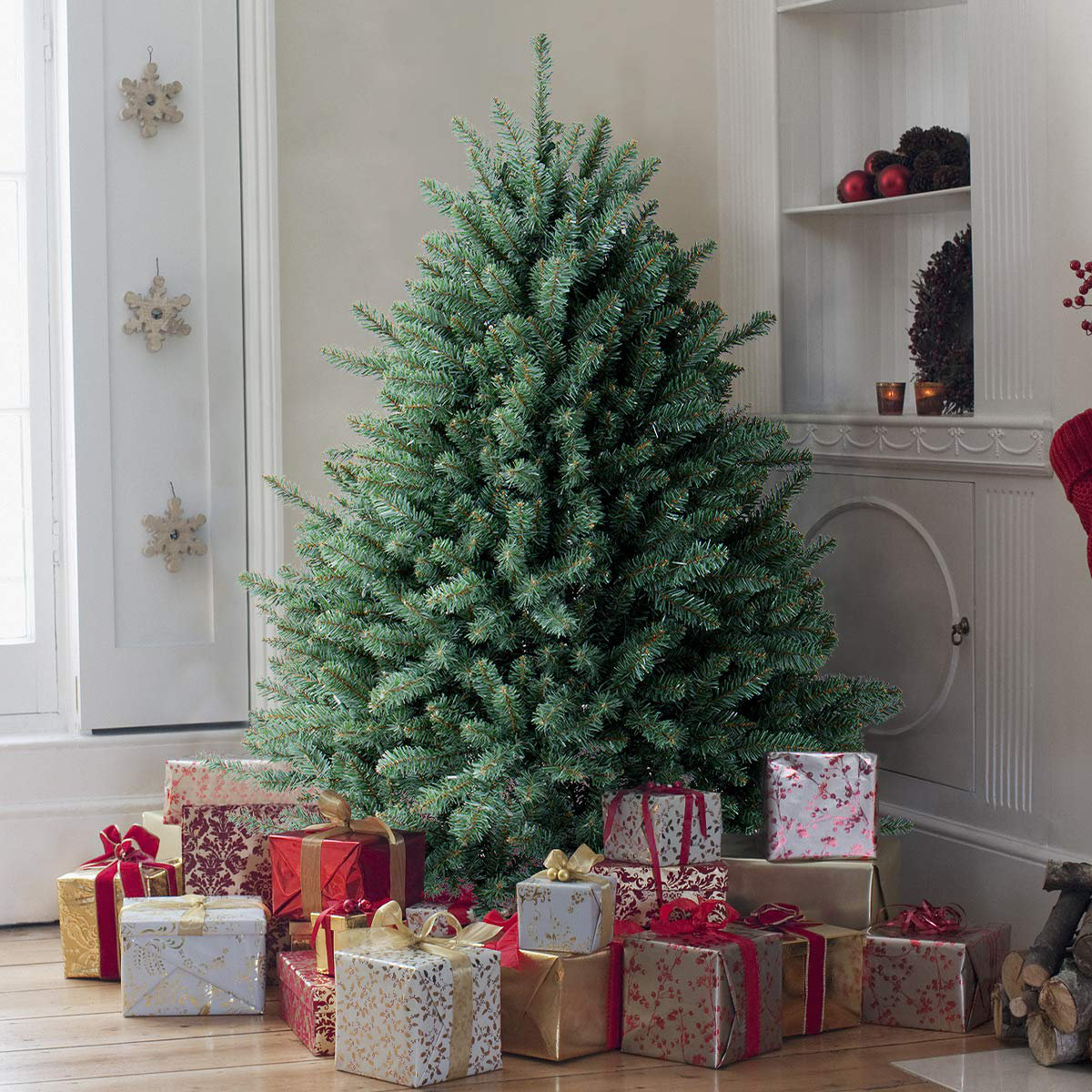 Alcott Hill Christmas Tree, Premium Hinged Blue Spruce Artificial ...
