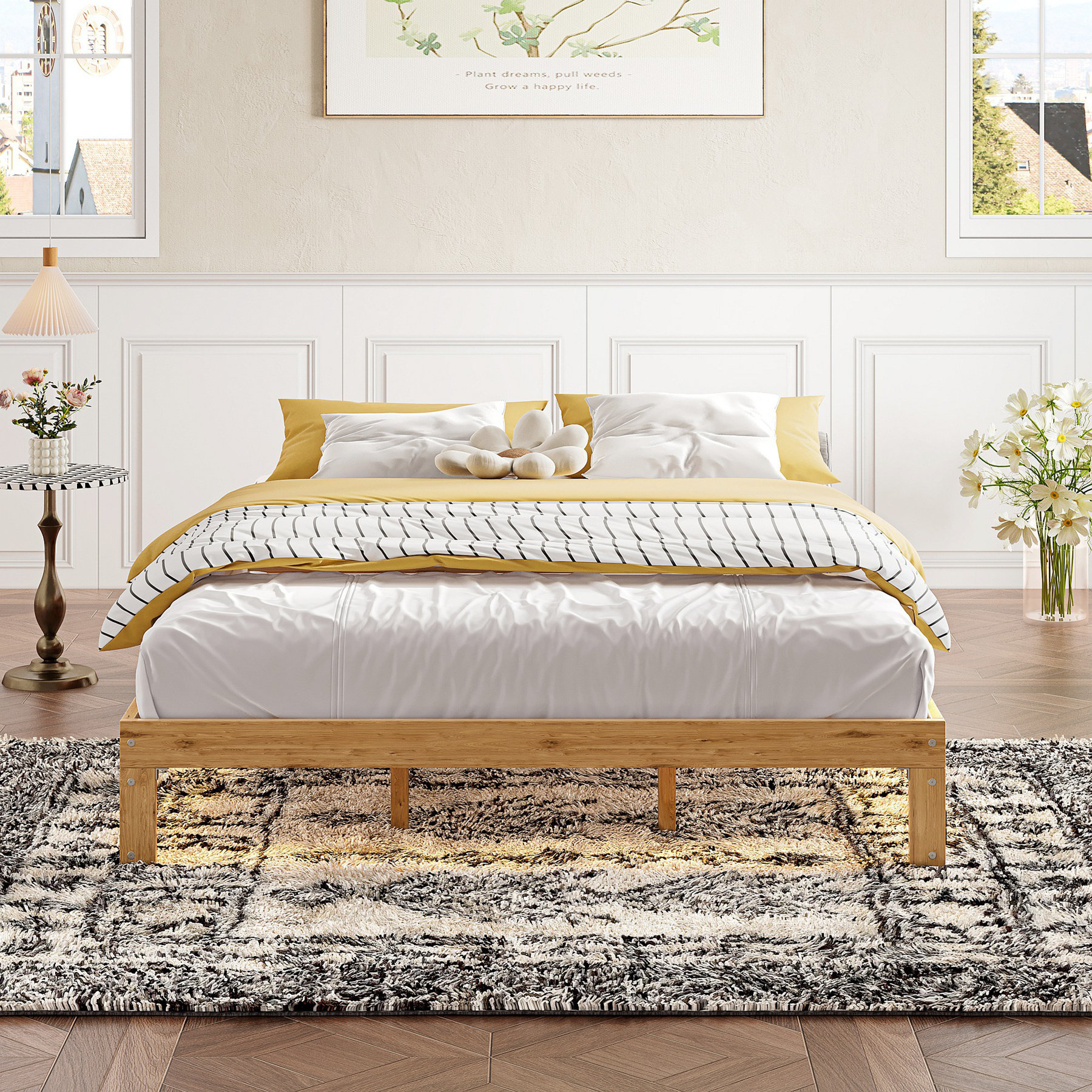 Lark Manor Premium Rustic Pine Platform Bed Frame For Ultimate Comfort And Style - Wayfair Canada