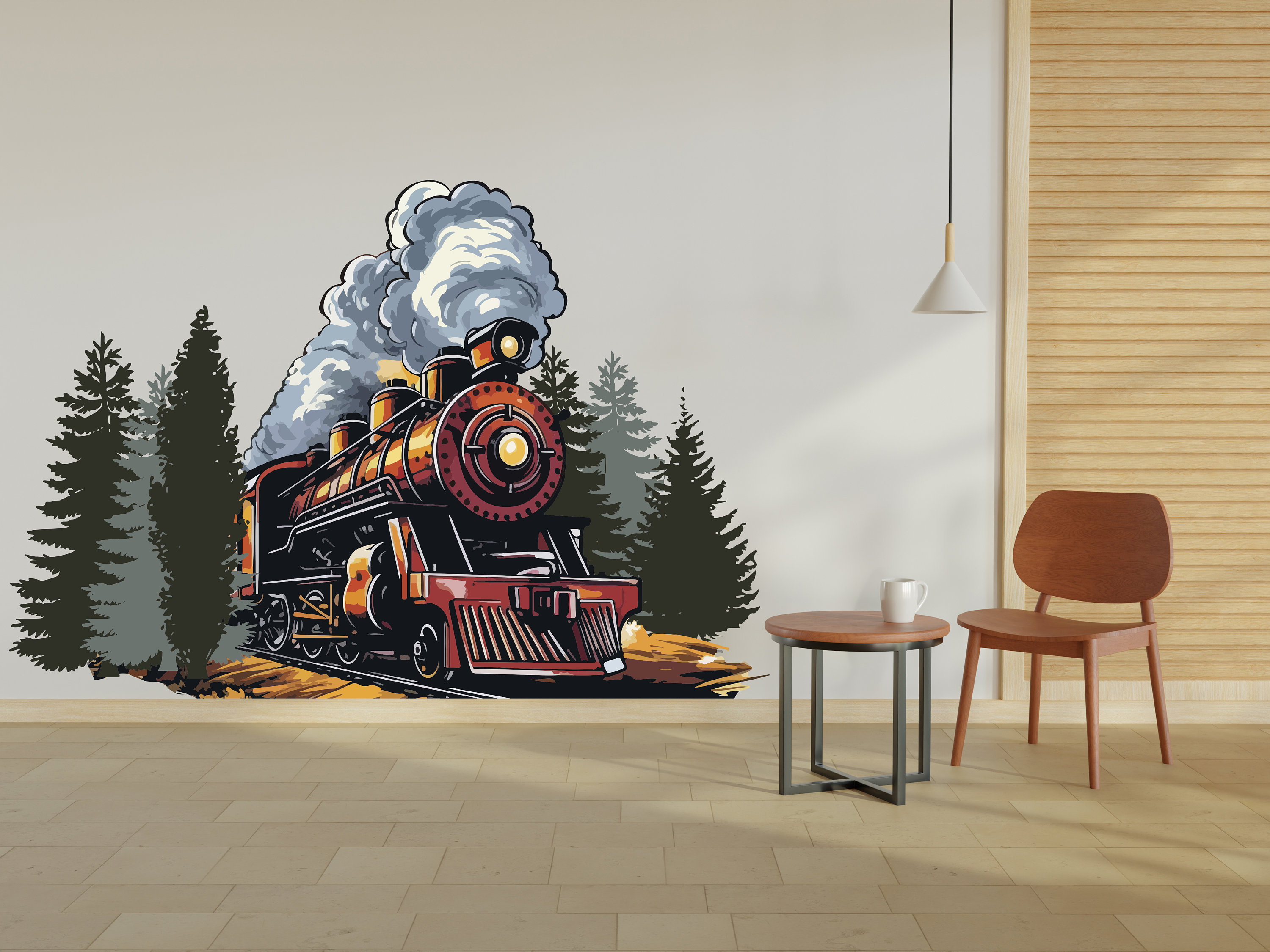 Stickalz Train Steam Engine Wall Decal Train Wall Sticker Train Art ...