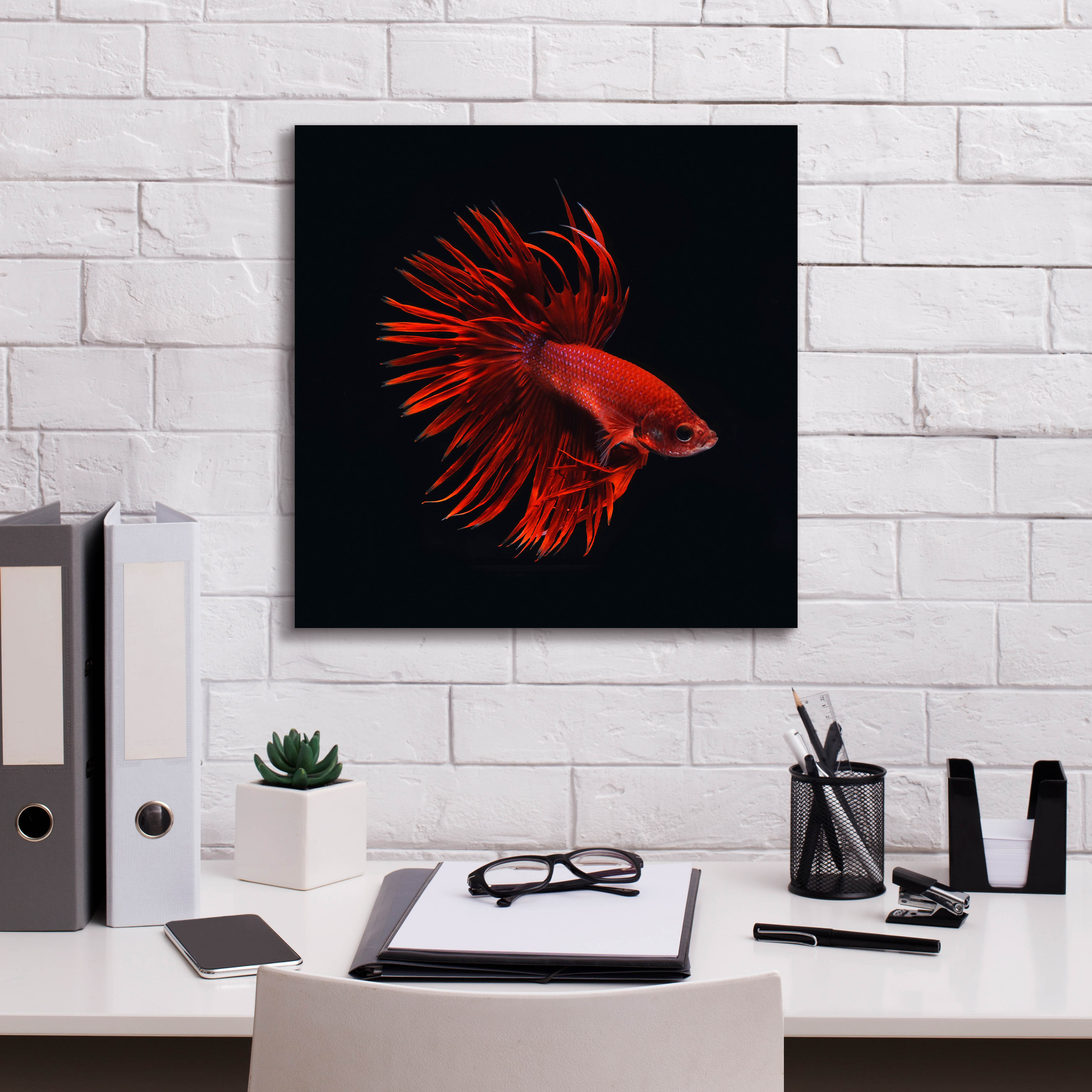 Highland Dunes " Red Betta Fish " by PhotoINC Studio | Wayfair