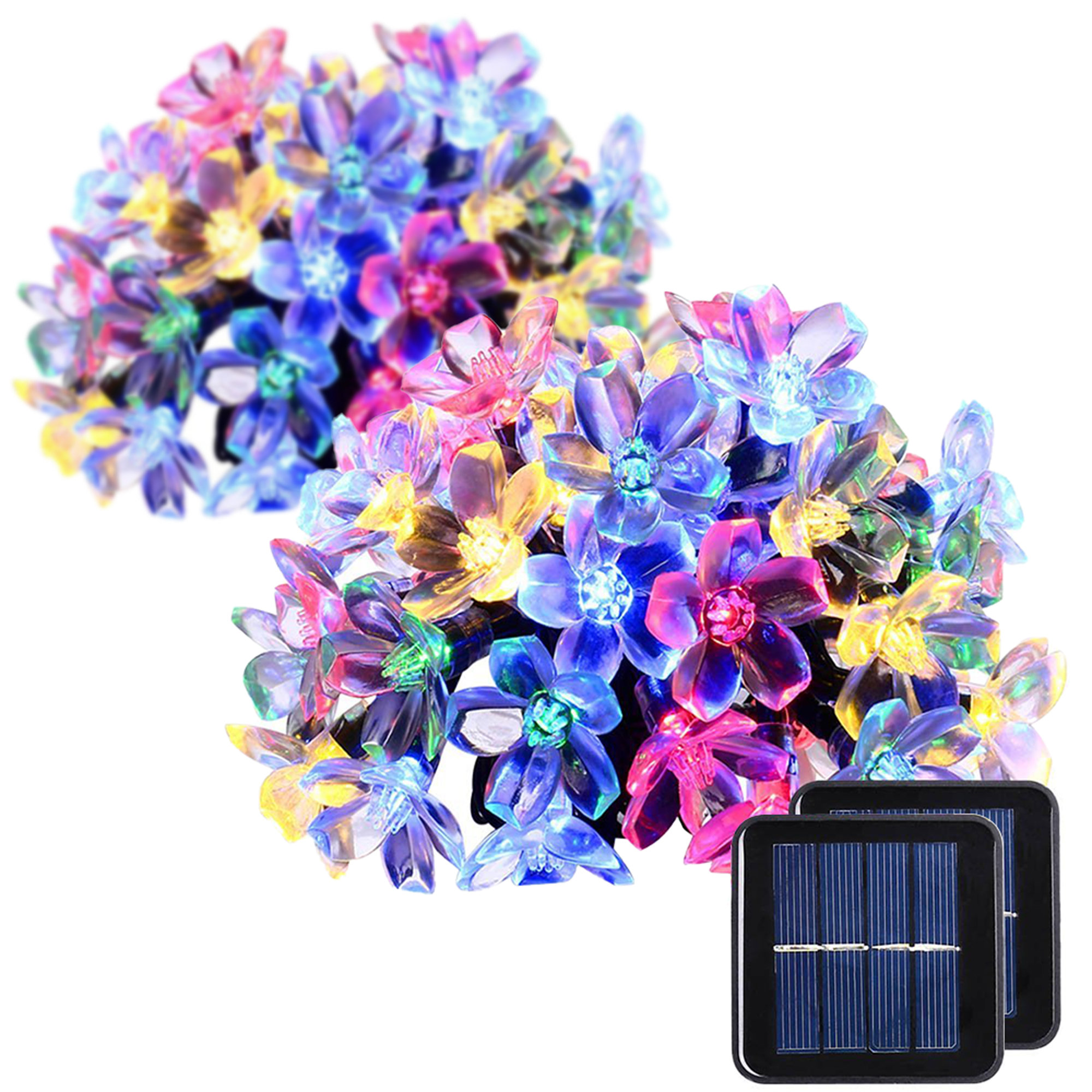 Arlmont & Co. 2 Pack Solar Flower Strings Lights, Solar Fairy Lights 23 ...