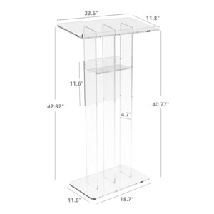 FixtureDisplays Clear Podium Plexiglass Lecturn Transparent Church ...