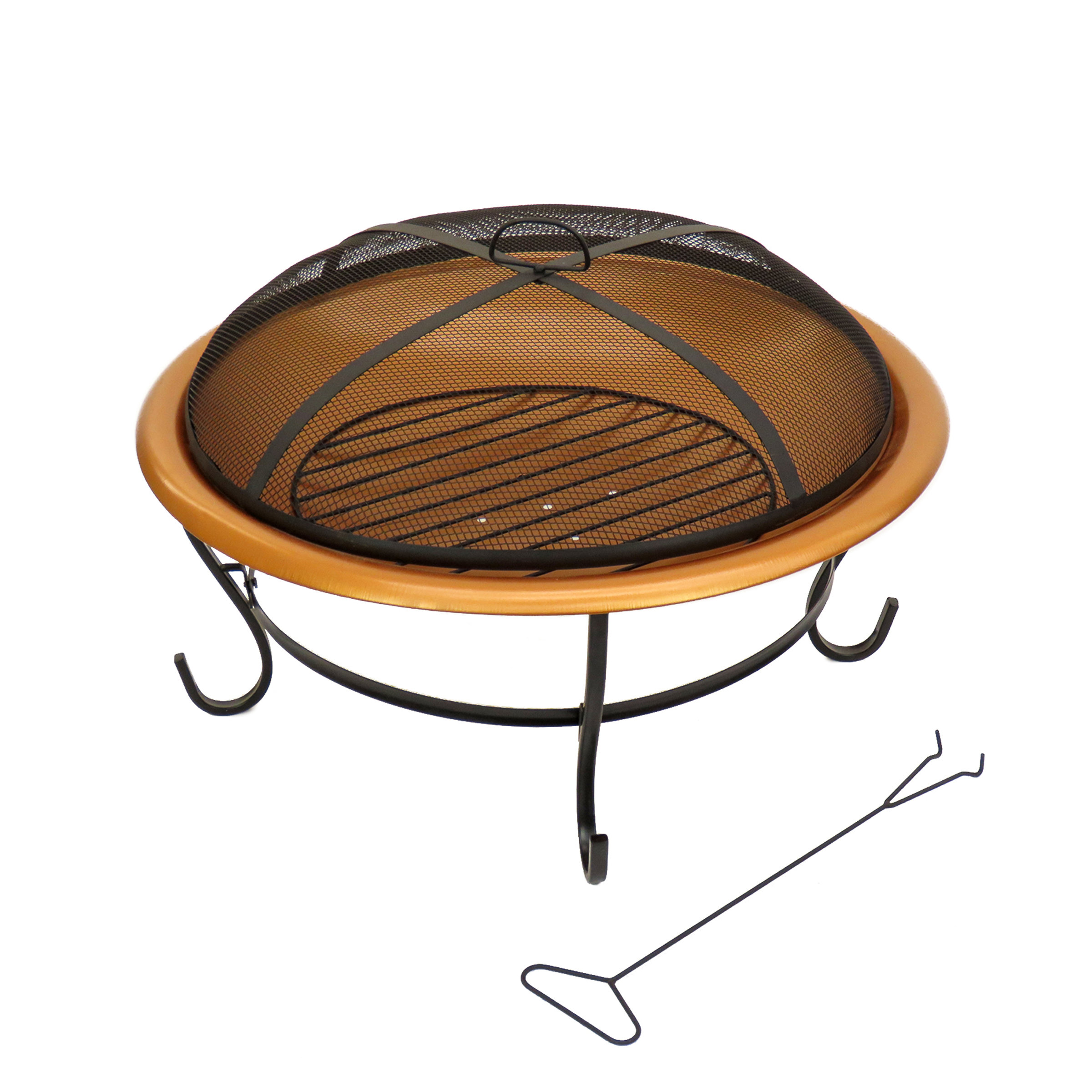 National Outdoor Living 19'' H x 29'' W Iron Wood Burning Outdoor Fire ...