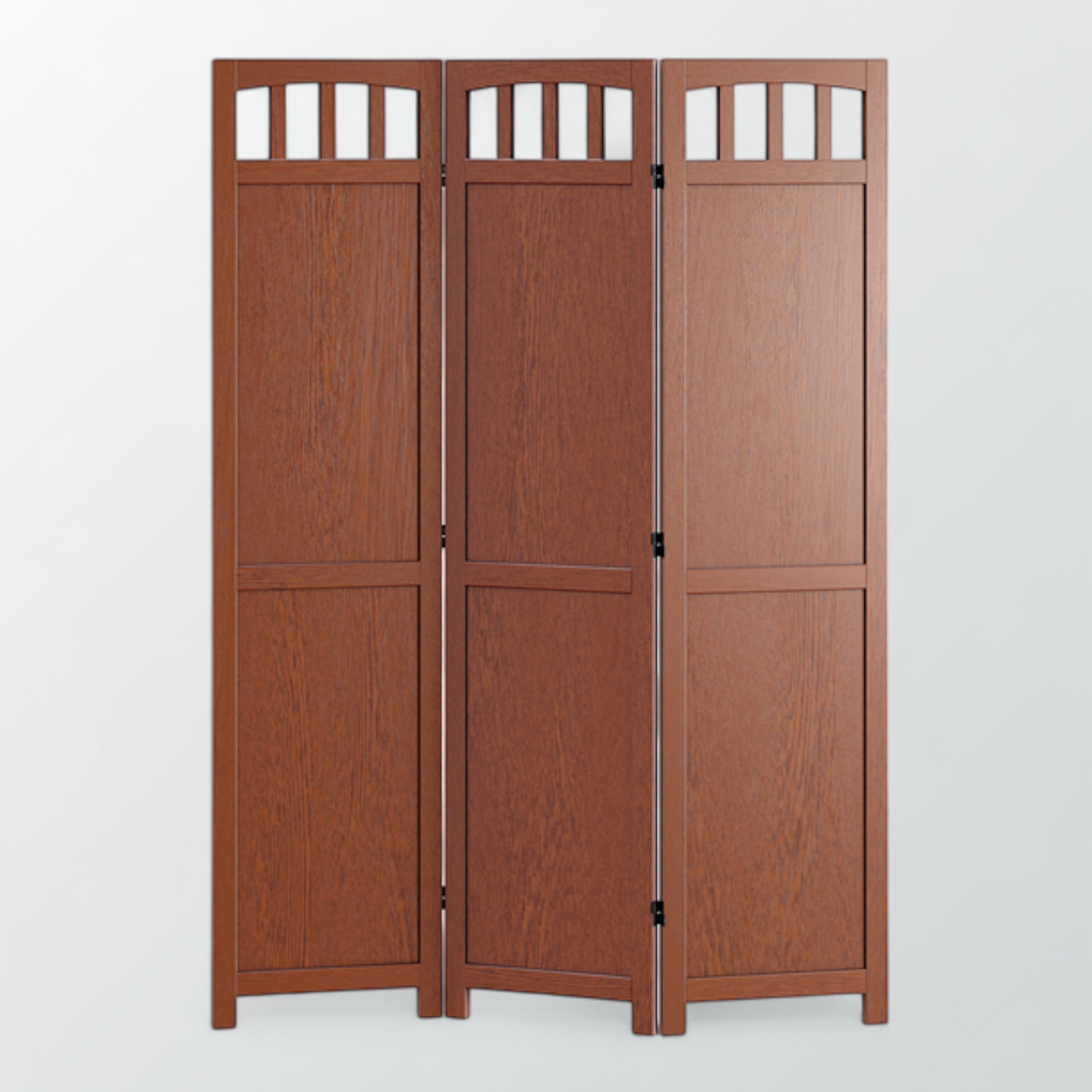 Red Barrel Studio® Schilling Walnut Folding Screen Divider | Wayfair