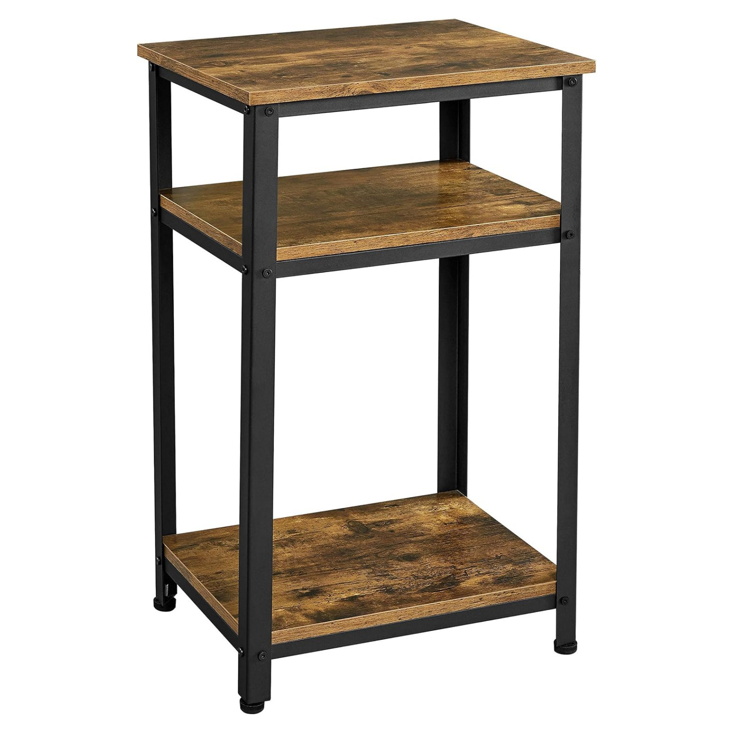 17 Stories Tall End Table, Industrial Side Table With Strong Wooden ...
