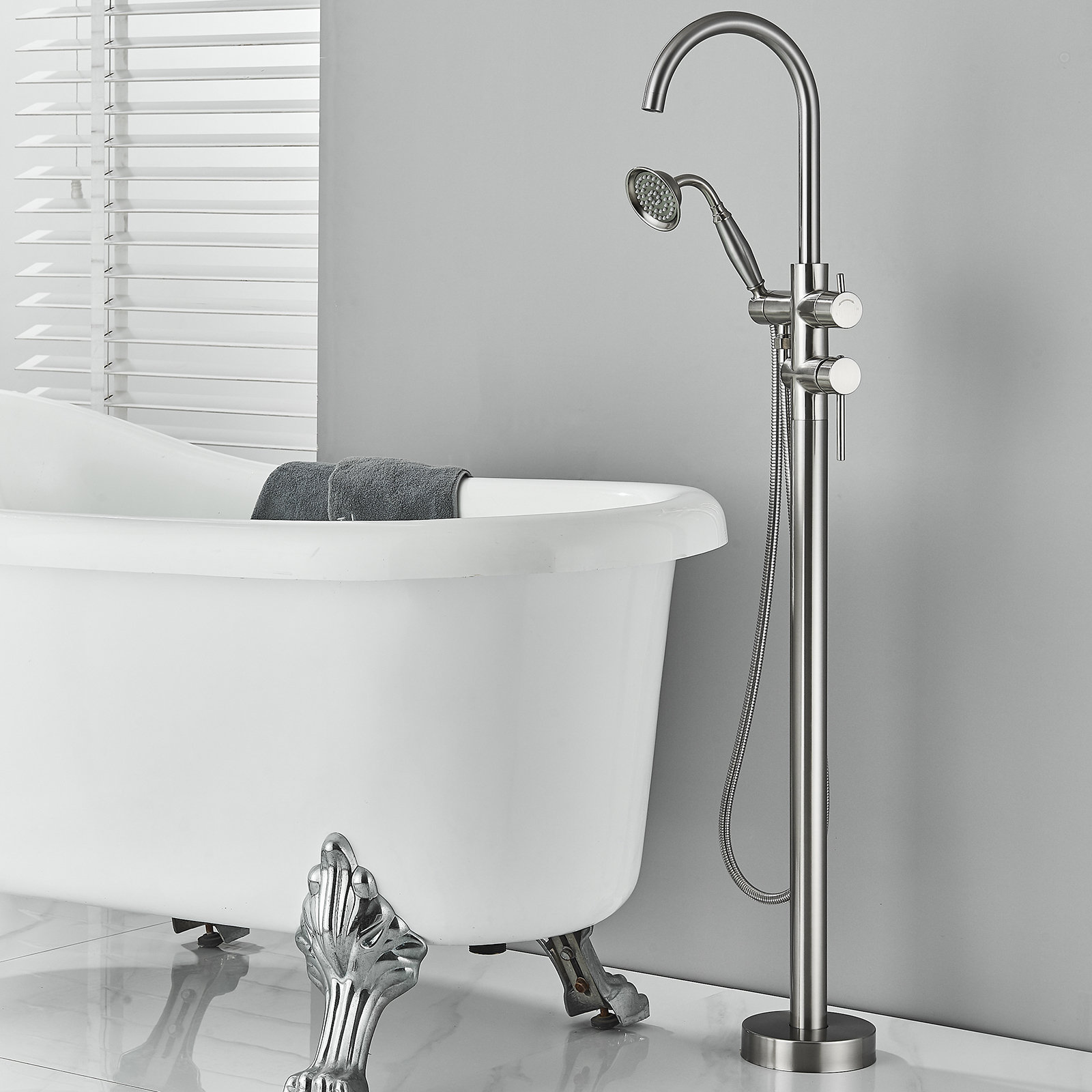 AlenArtWater Bathroom Tub Filler Freestanding Bathtub Faucet Floor ...