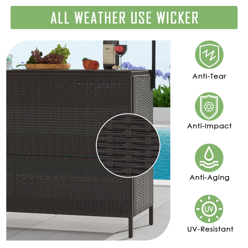Latitude Run® 3-piece Tiki Bar Set With Thatched Roof & Reviews | Wayfair