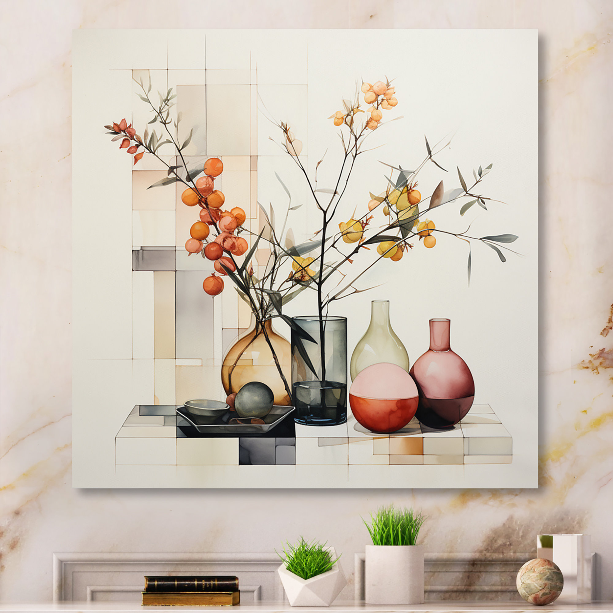 Red Barrel Studio® Still Life Arrange I - Abstract Still Lifes Print on ...