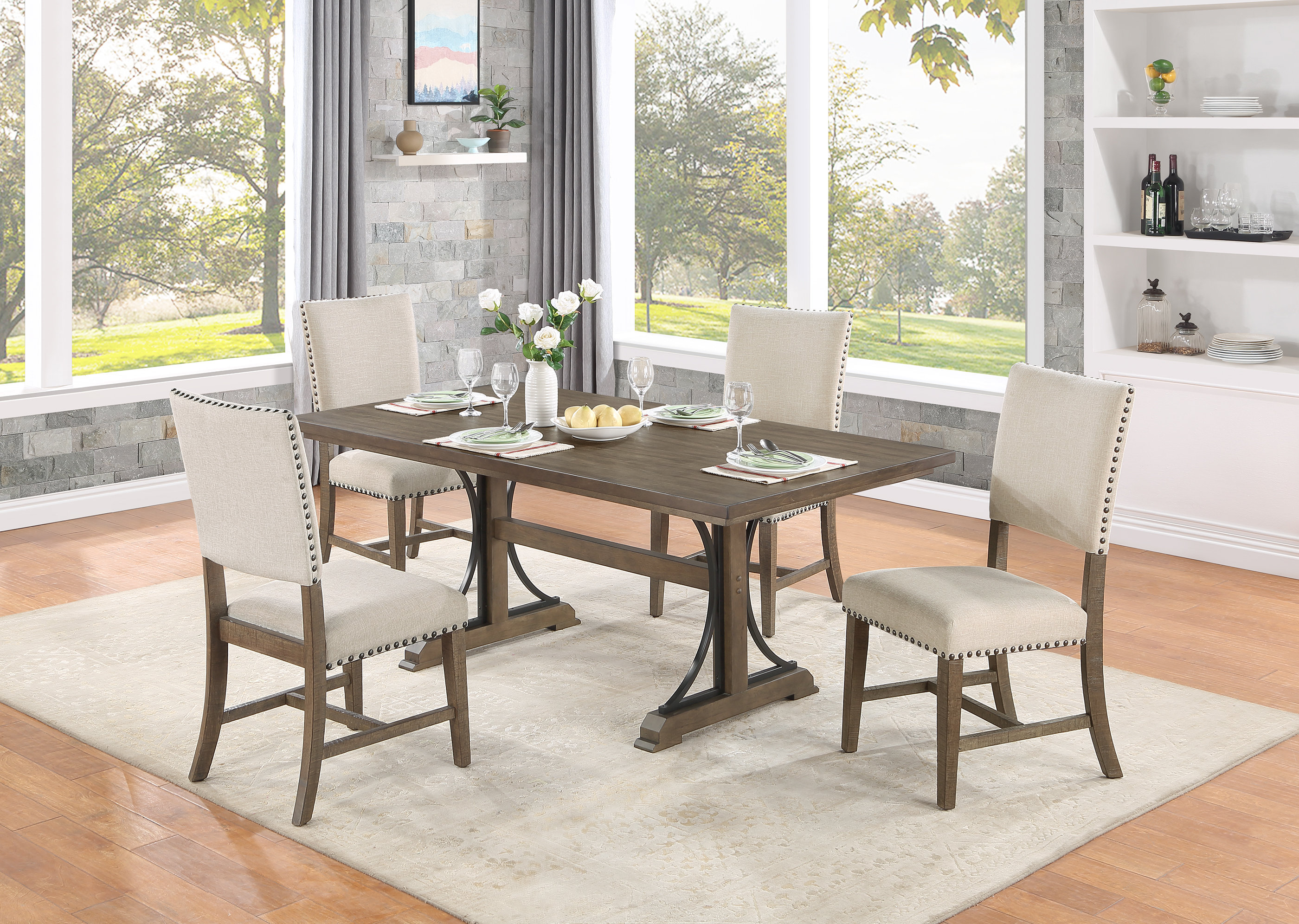 Rosalind Wheeler Perley Rectangular 72'' L x 39'' W Dining Set | Wayfair