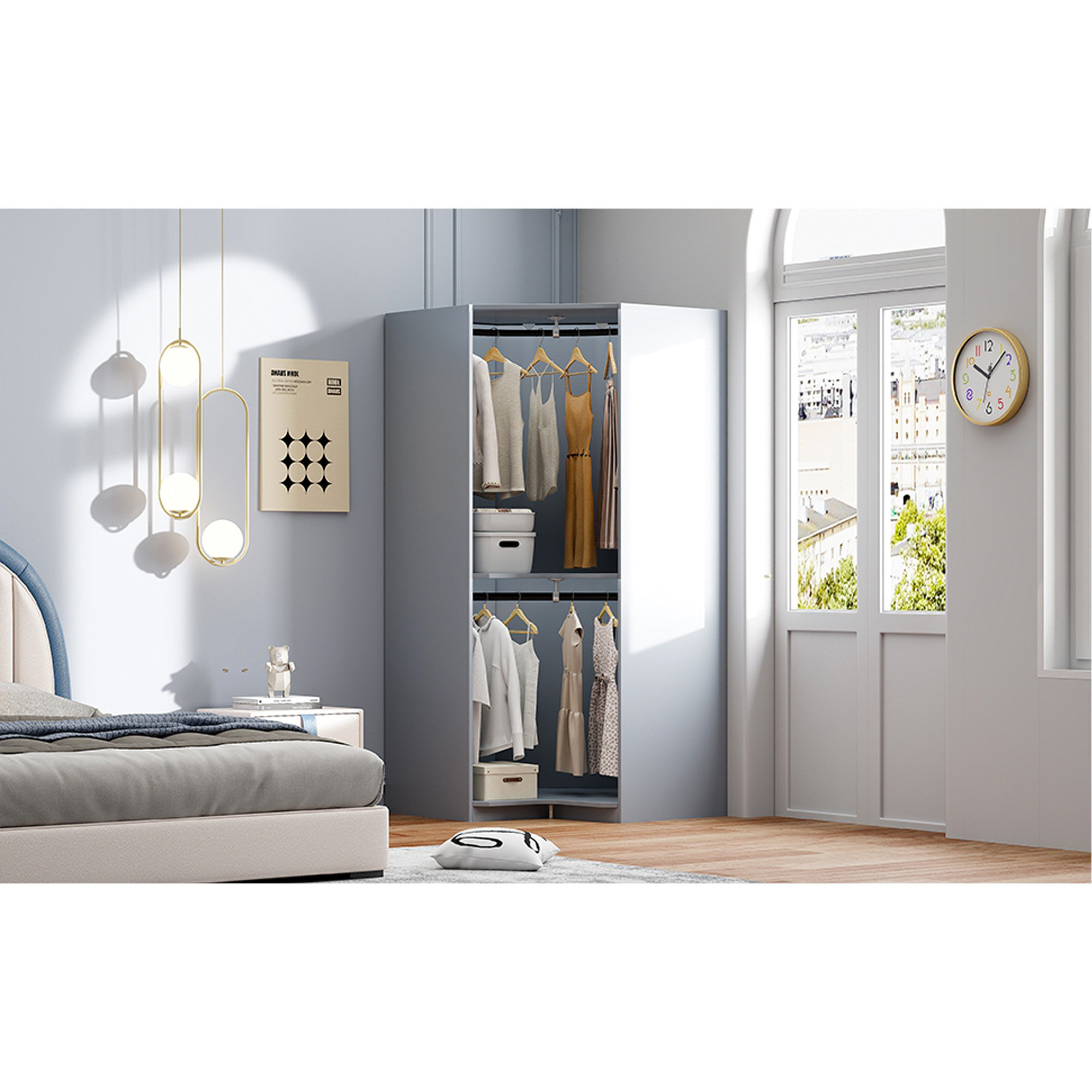 Latitude Run® Versatile And Stylish Corner Wardrobe For Space ...