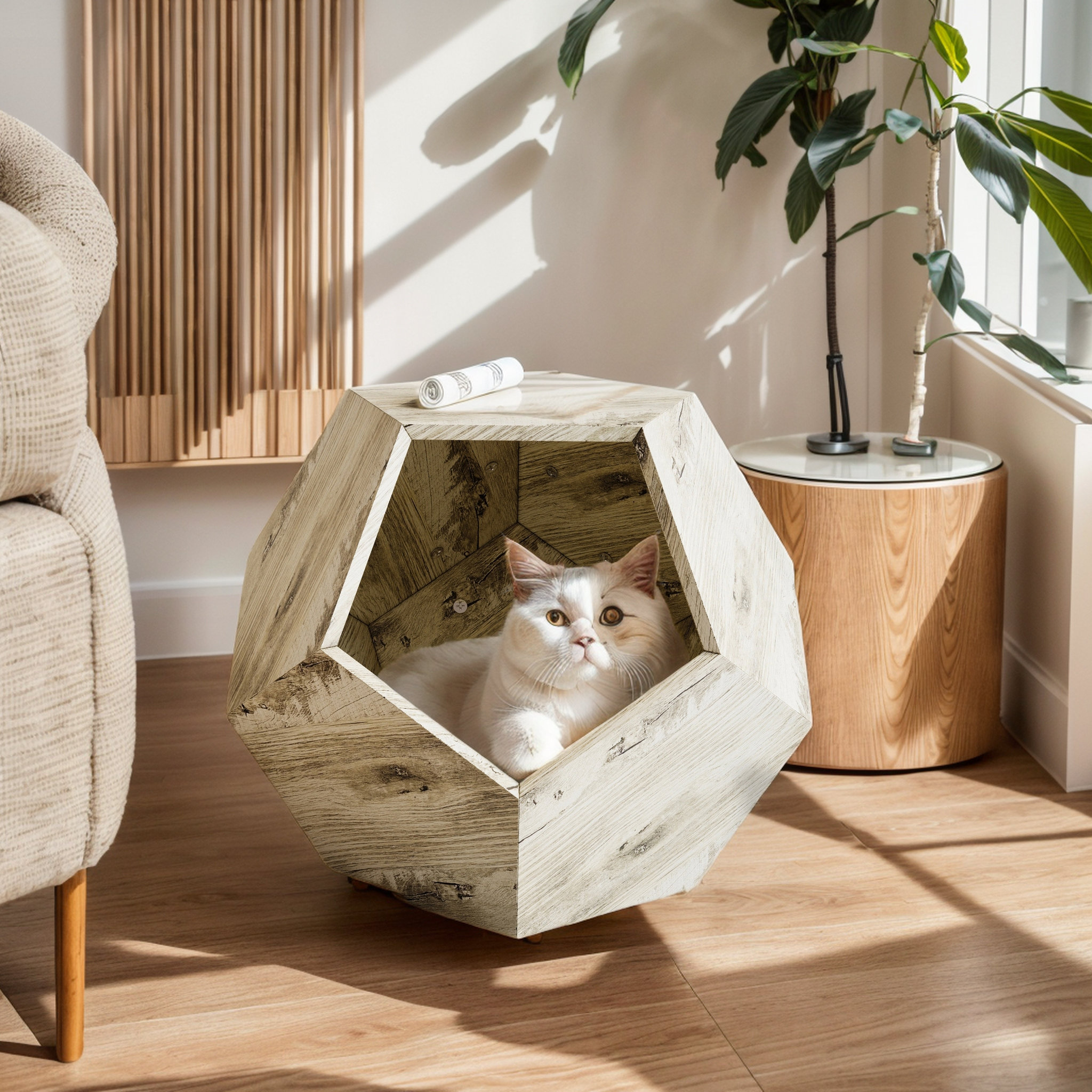 Tucker Murphy Pet™ Modern Polygonal Design Cat Litter Box Pet Furniture ...