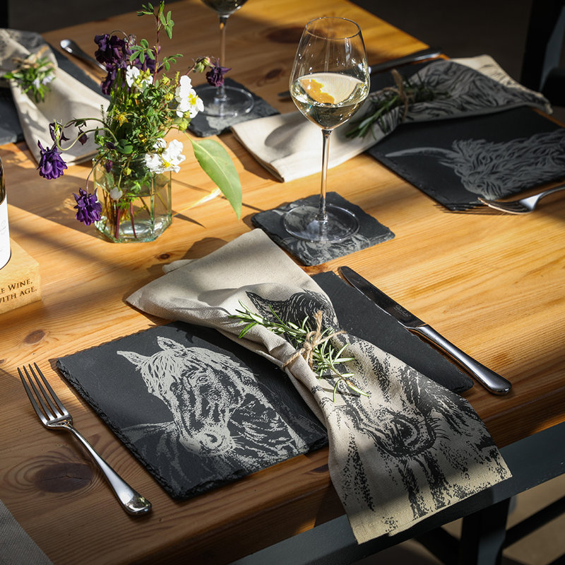 Selbrae House 4 Square Slate Coasters with Horse Design | Wayfair.co.uk