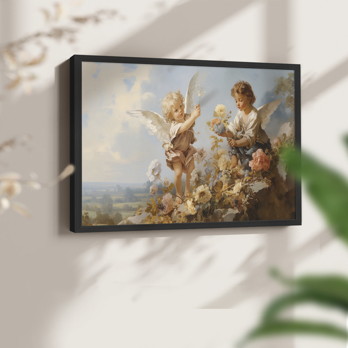 Fleur De Lis Living Angels From Above-VIII -Framed Print - Restickable ...