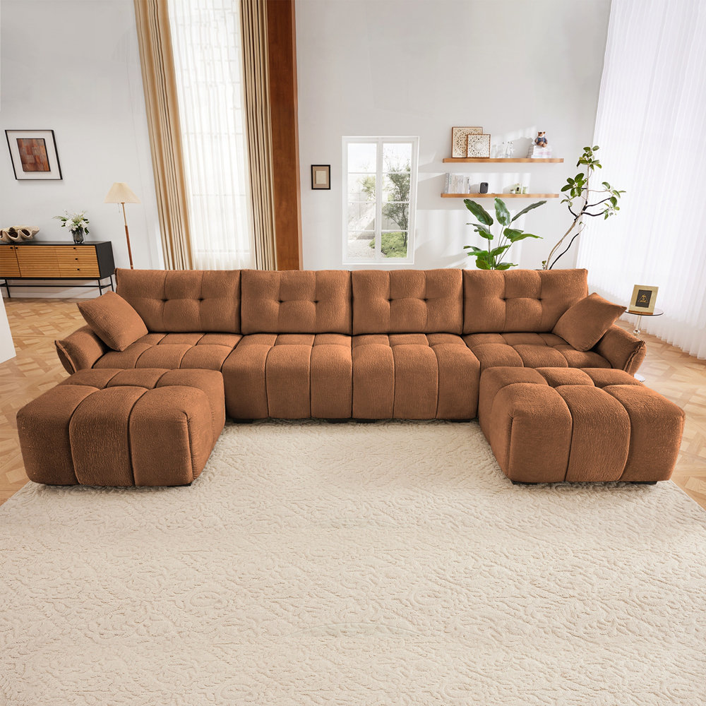 Hokku Designs Luxurious Four-Seater Sofa Set with Ottomans for Various ...