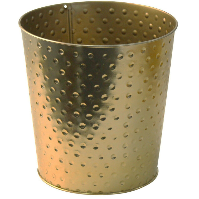 Canora Grey Large Dimpled Gold Plant Pot Indoor Outdoor Planter Large ...