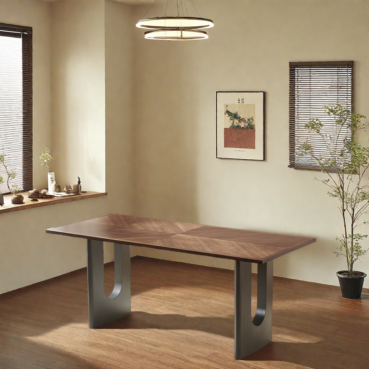Ivy Bronx Mid-Century Modern Walnut Dining Table Set | Wayfair