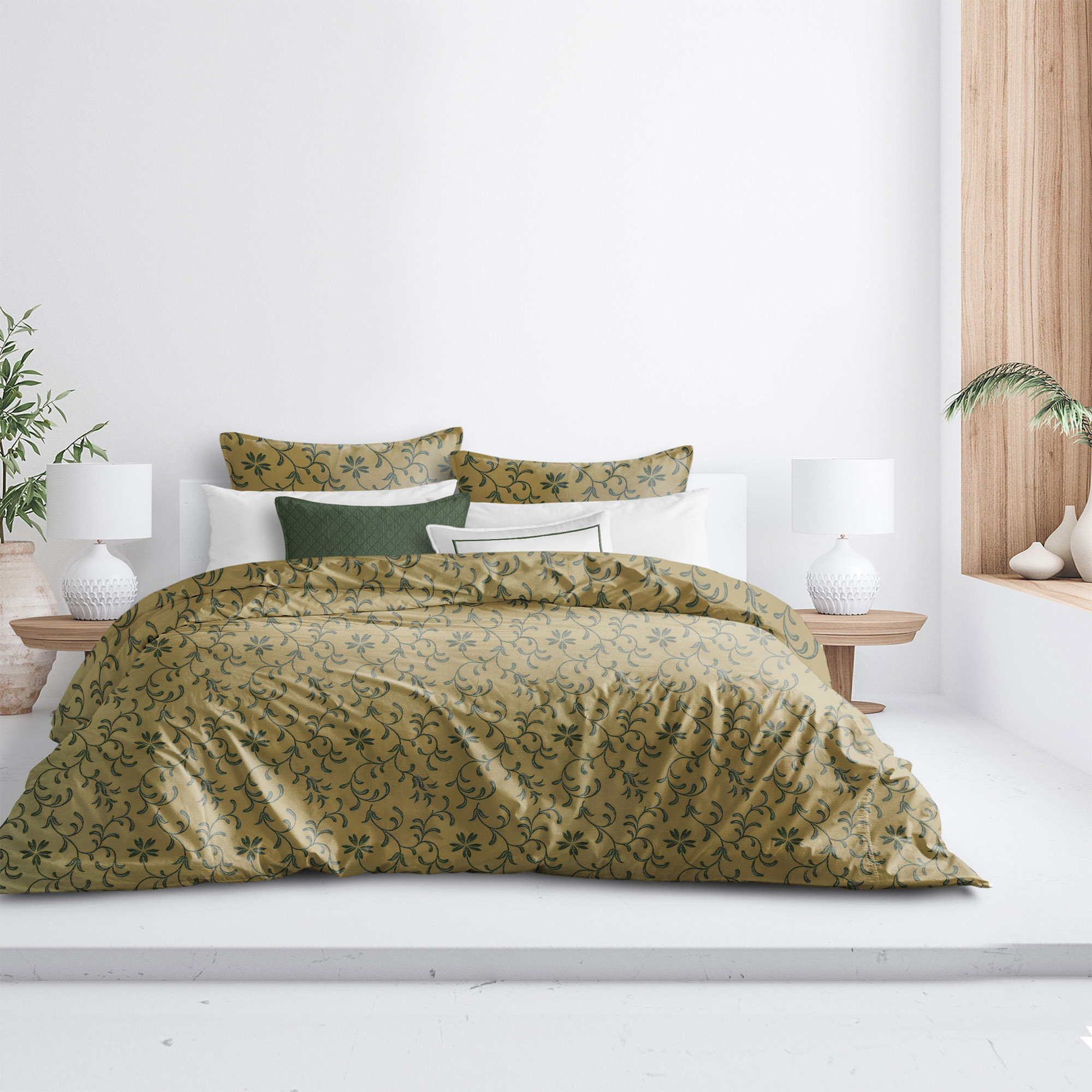The Tailor's Bed Zeffa Golden Forest Queen Comforter & 2 Shams Set ...