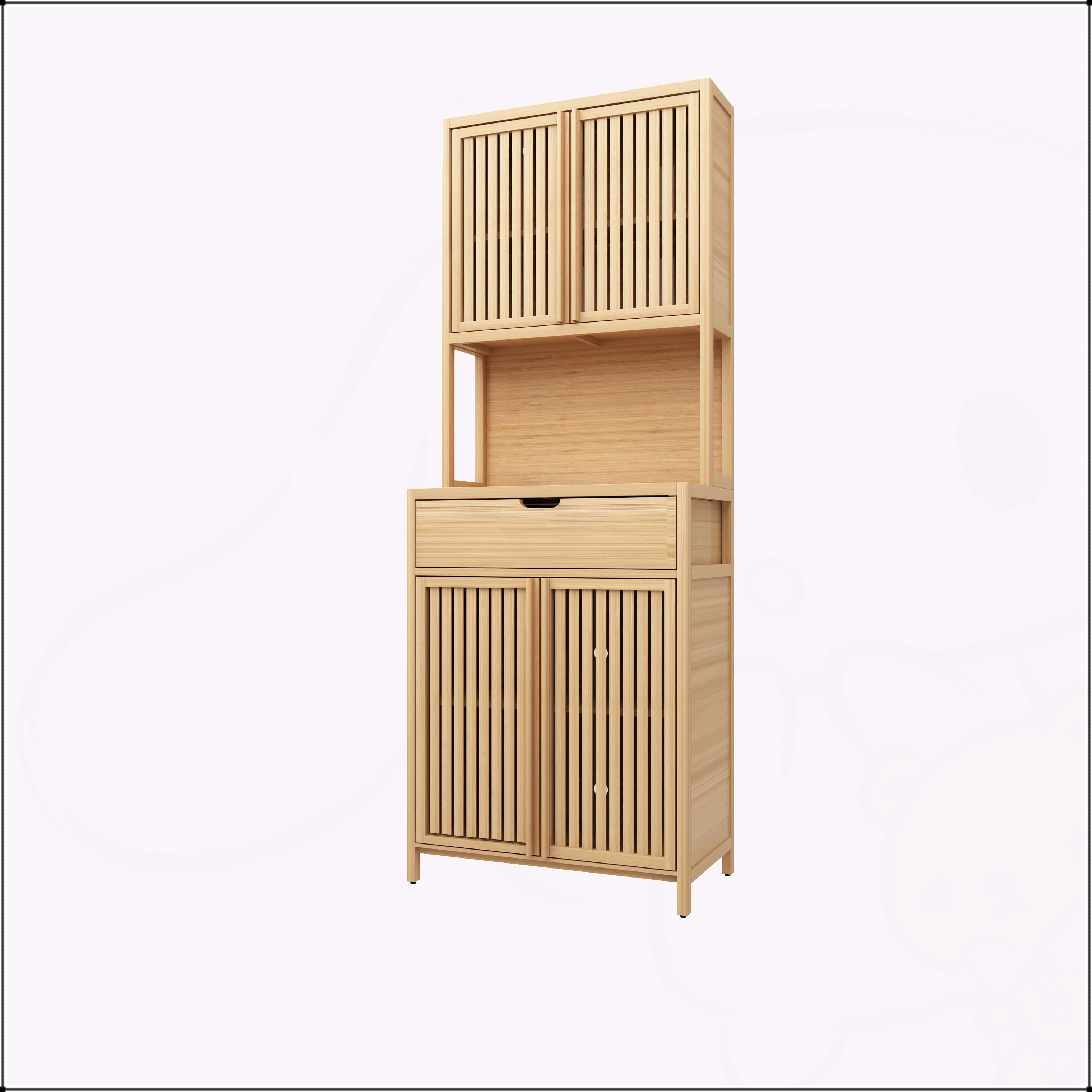 Latitude Run® Charming Bamboo High-Capacity Storage Cabinet for Various ...