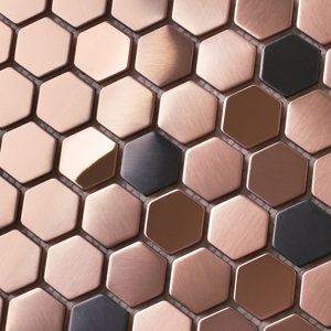 Blujellyfish Hexagon Metal Look Wall & Floor Tile | Wayfair