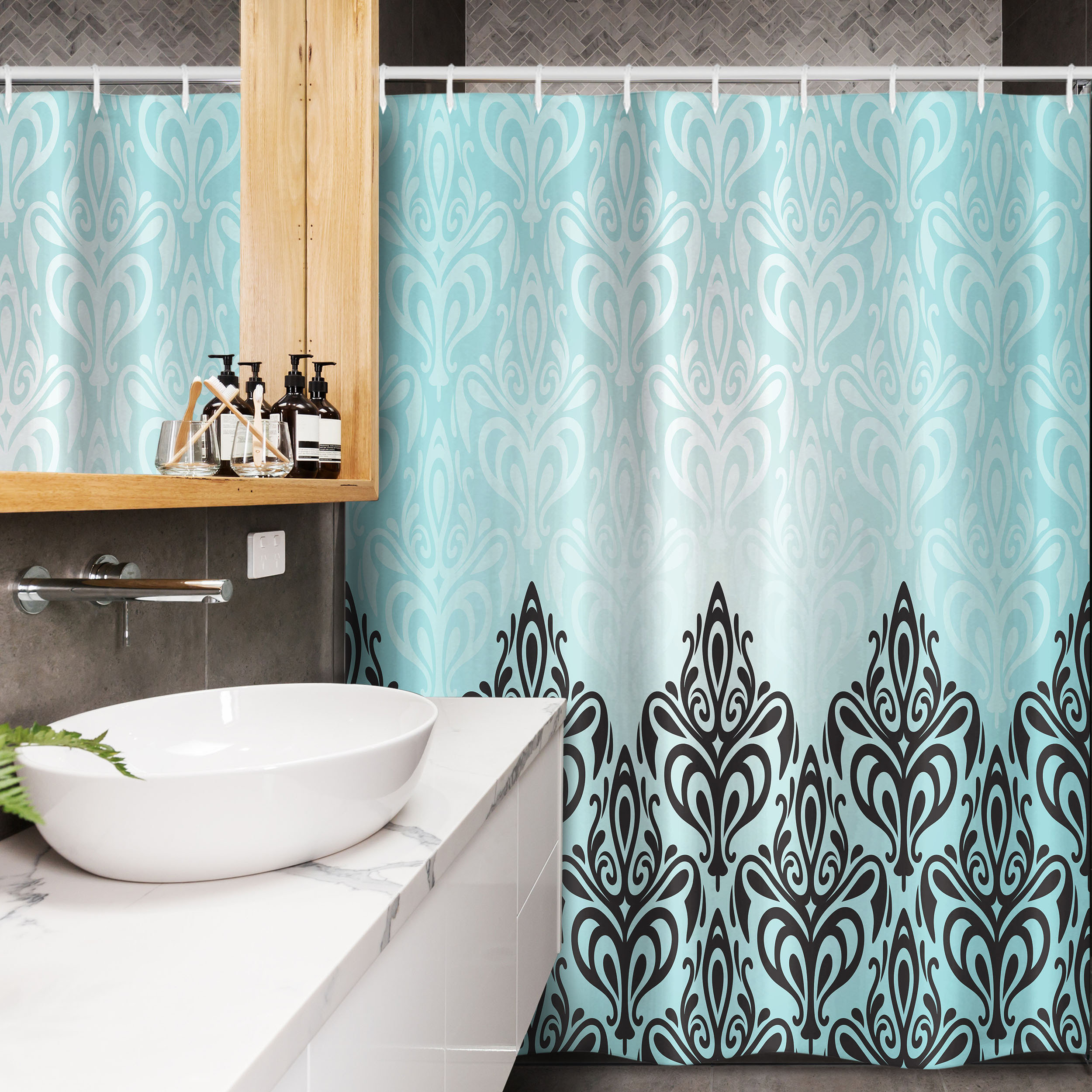 Ambesonne Damask Shower Curtain with Hooks Included | Wayfair