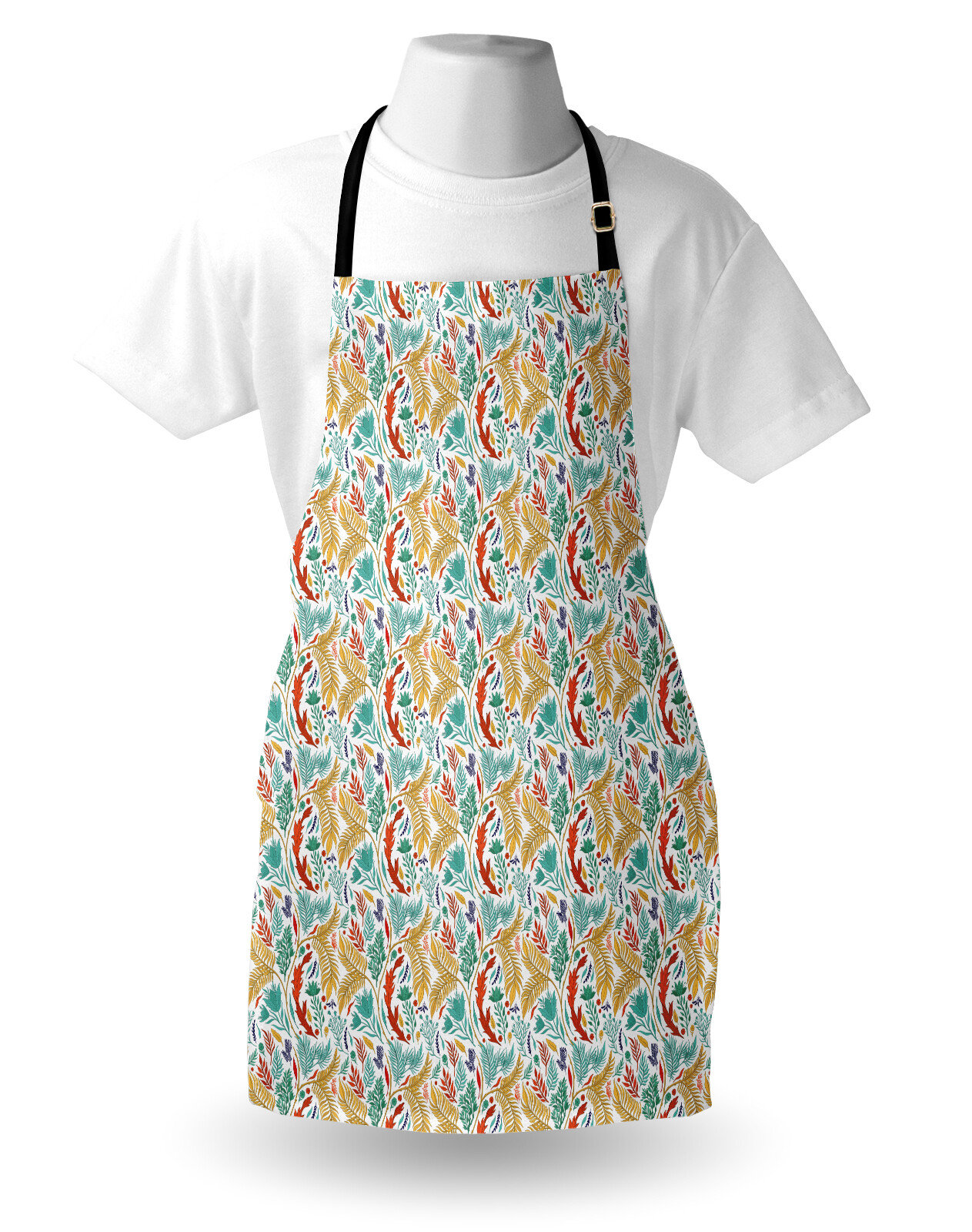 Bungalow Rose Boho Apron Unisex Botanical Leaves and Flowers Adult Size ...
