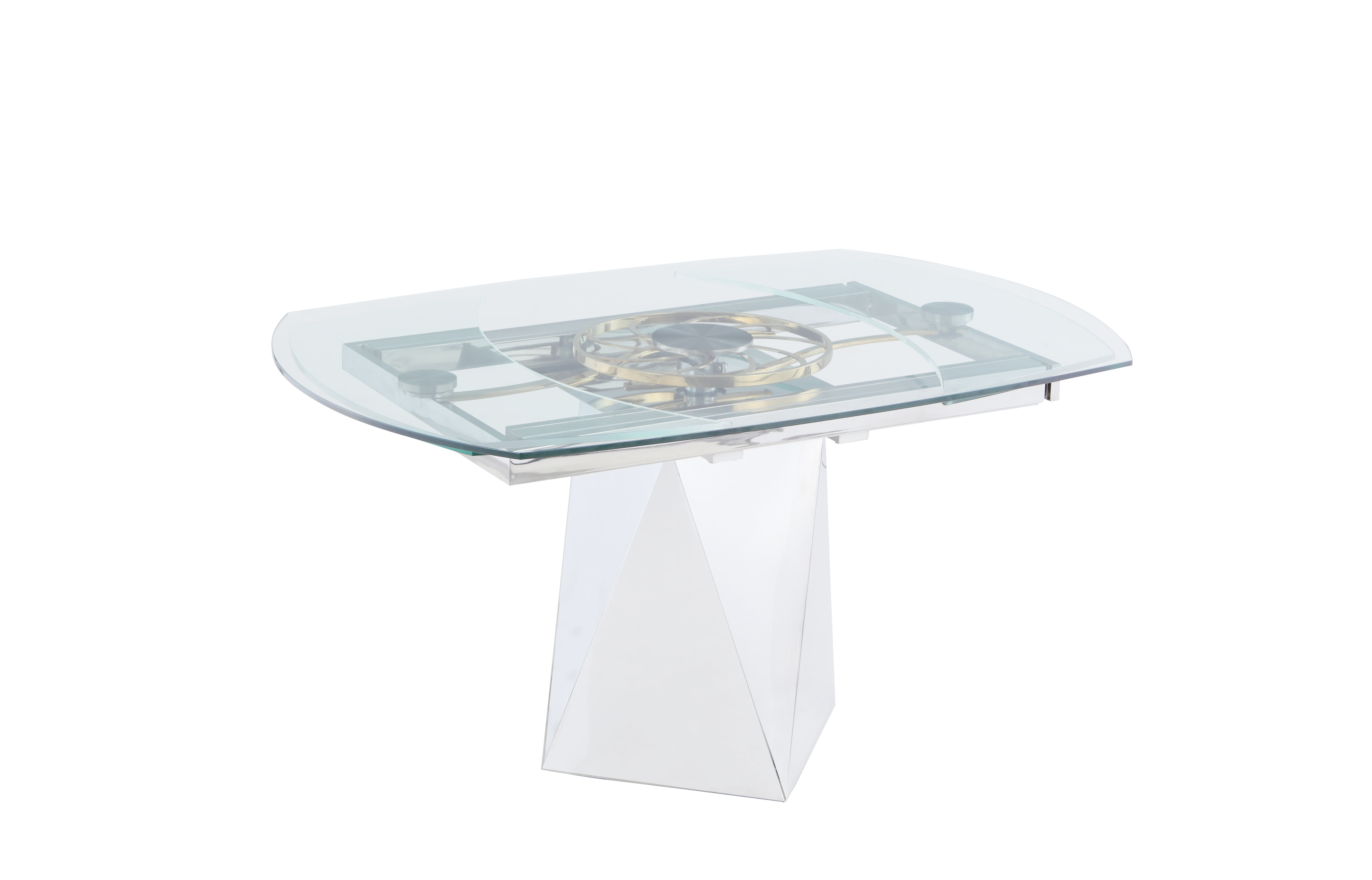 Orren Ellis Alivio Contemporary Motion-Extendable Glass Dining Table ...
