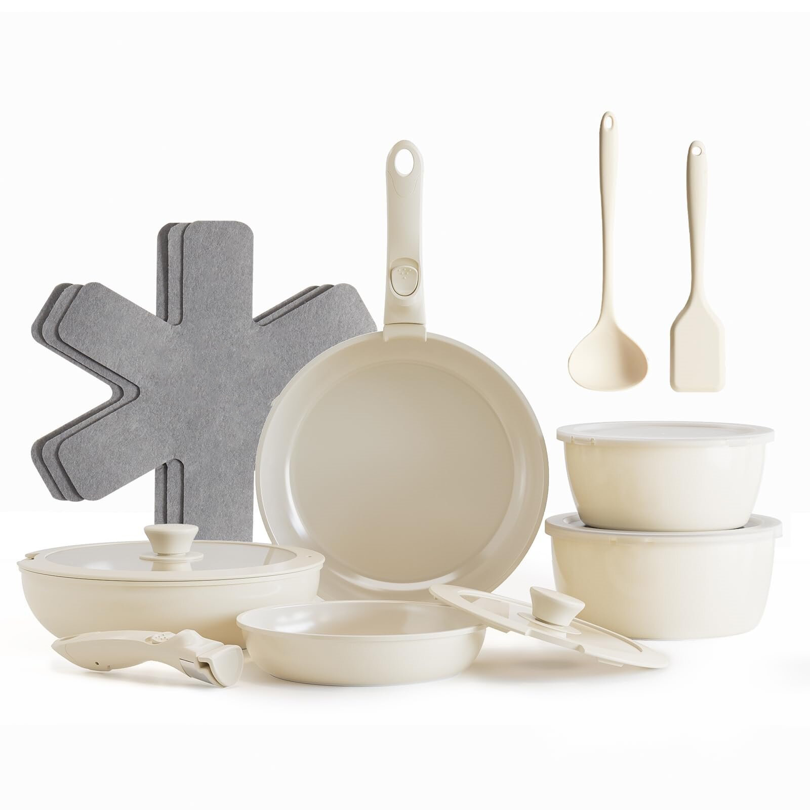 ENOLIL 10 Piece Cookware Sets Nonstick Ceramic Cookware Set with ...