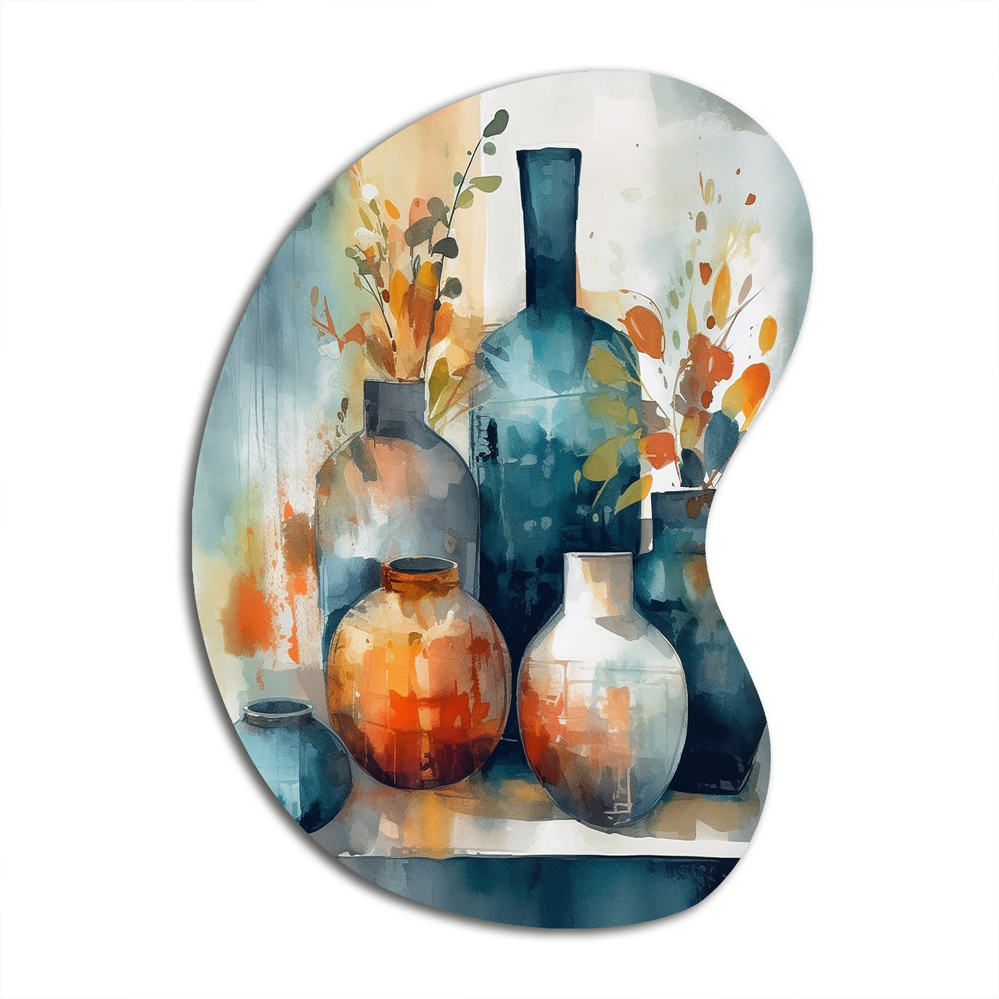 Lark Manor™ Blue And Orange Artisanal Boho Pottery I - Boho Pottery ...