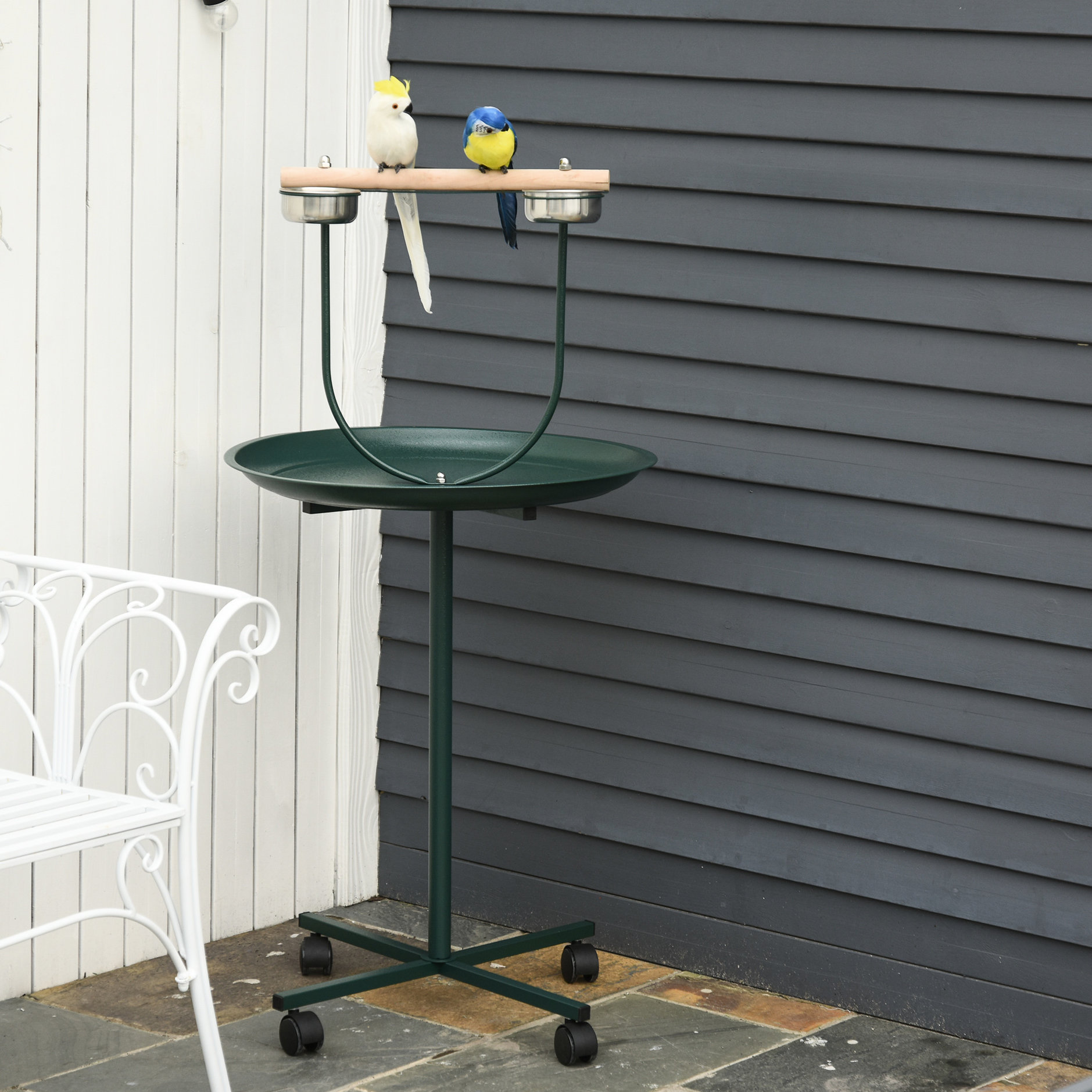 Hokku Designs 48" Rolling Bird Training Activity Stand With Perch - For ...