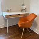 George Oliver Clyte Metal Base Writing Desk & Reviews | Wayfair