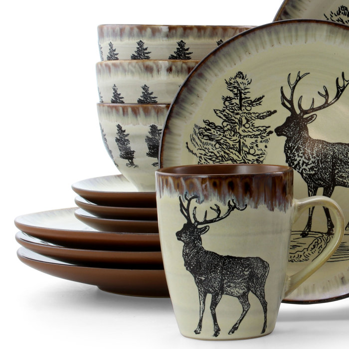 Millwood Pines Bryon Stoneware Dinnerware Set - Service for 4 & Reviews ...