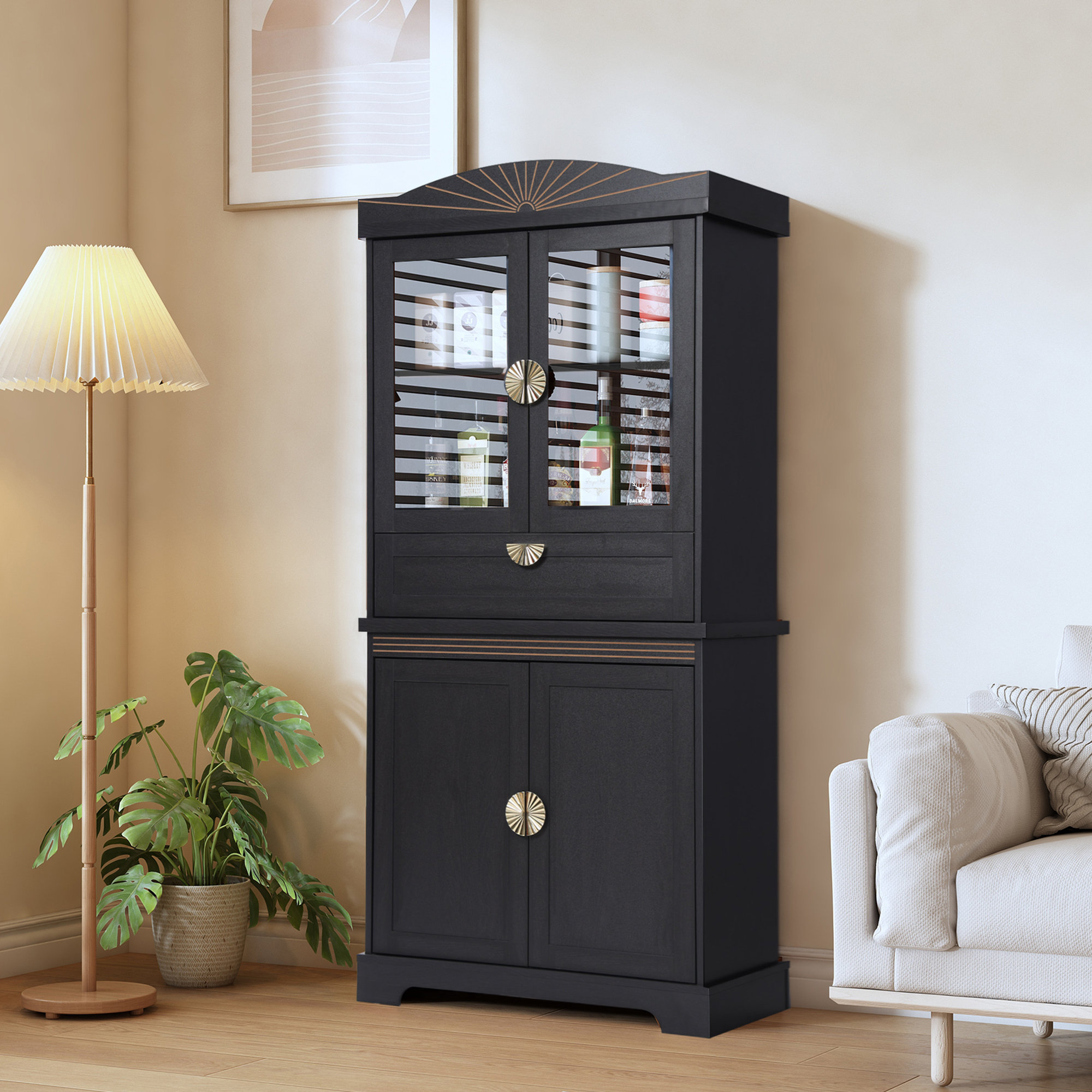 Winston Porter Garretson 67" Dining Cabinet, Retro Storage Cabinet ...