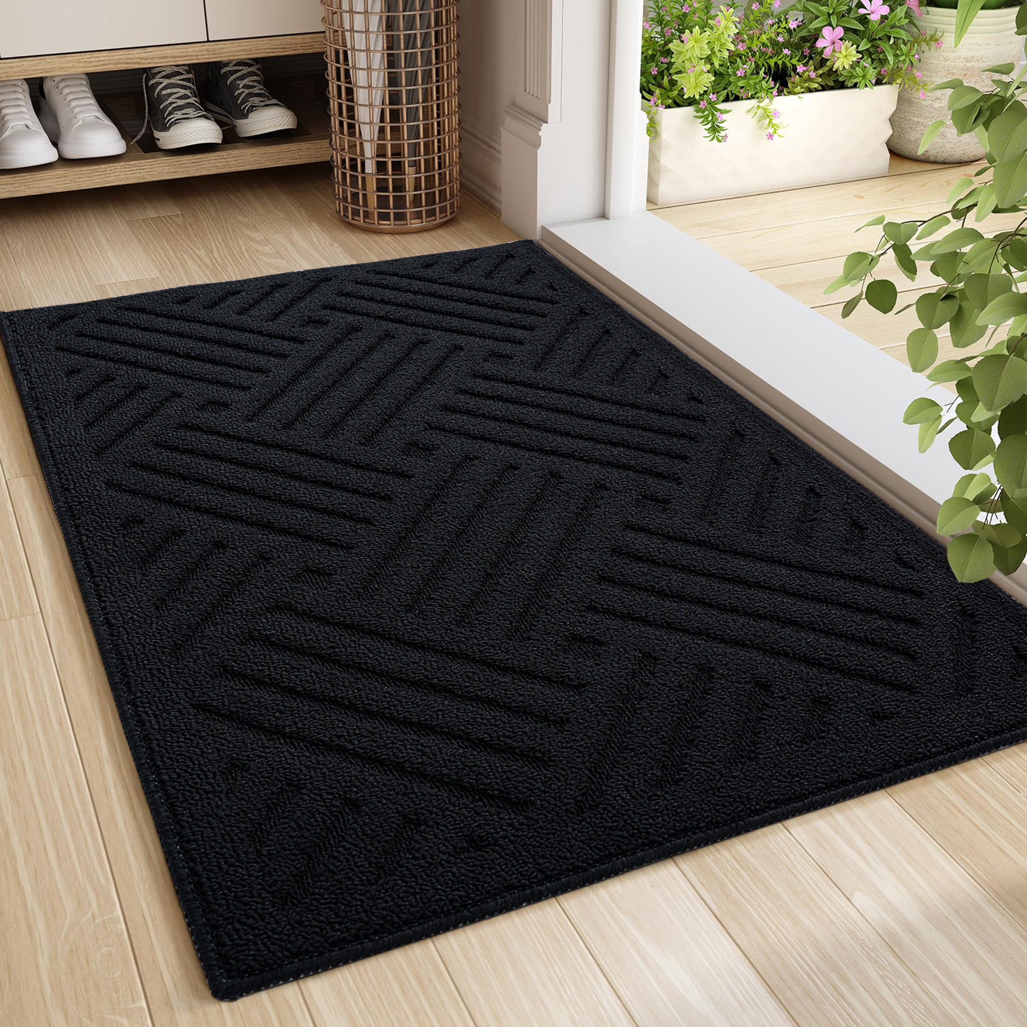 Ebern Designs Wardlaw Non-Slip Indoor Outdoor Mat Super Absorbent ...