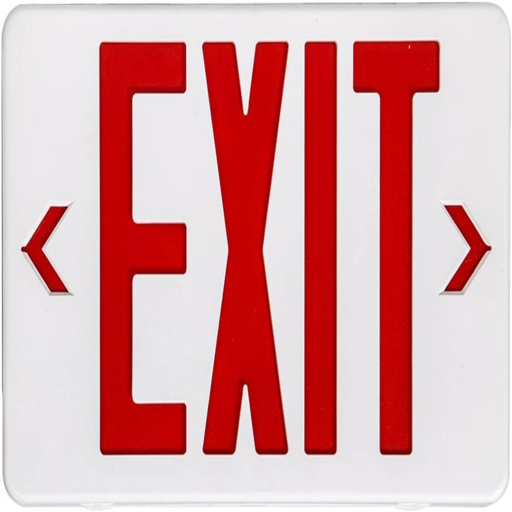 HIBAMSTOR Red Exit Sign, LED Emergency Exit Light With Battery Backup ...