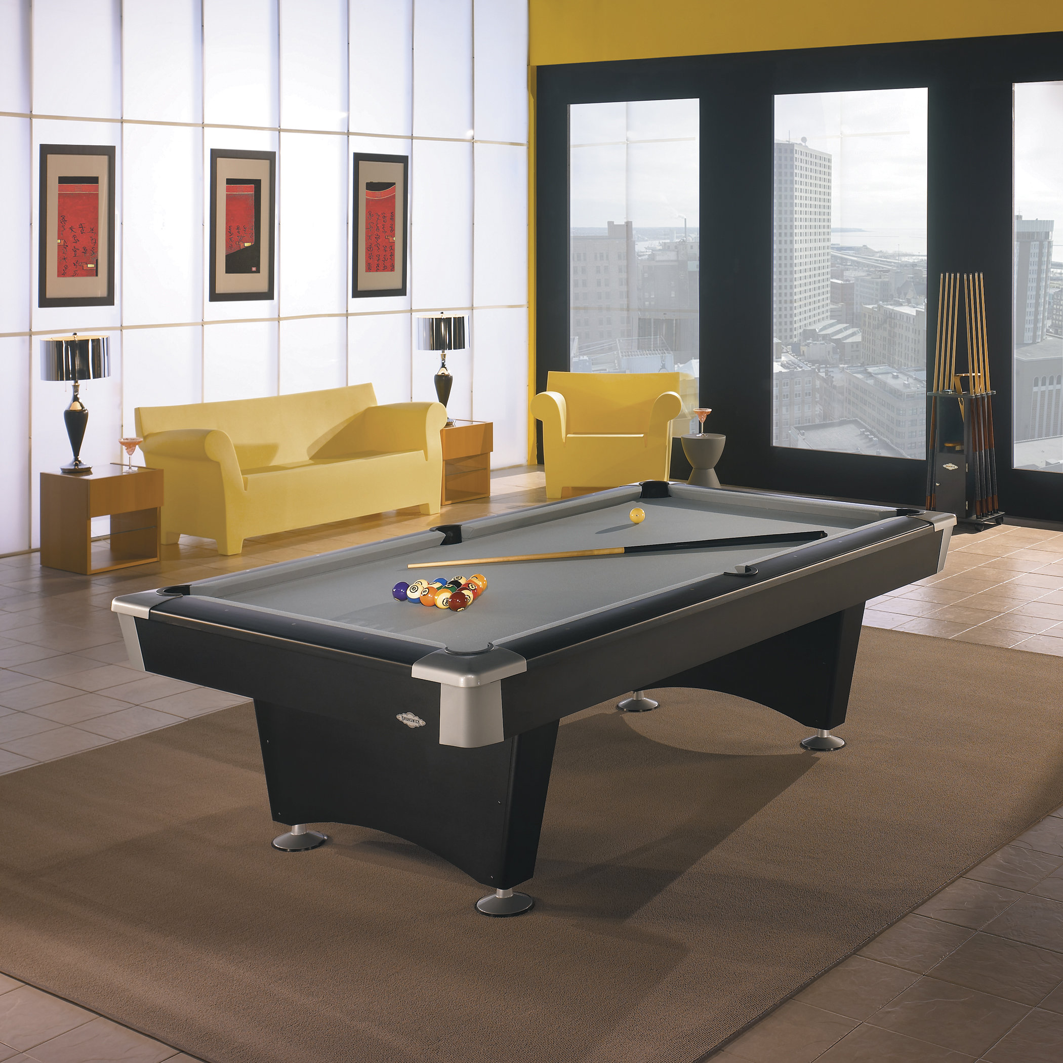 Brunswick Billiards Boca 8' Slate Pool Table with Professional ...