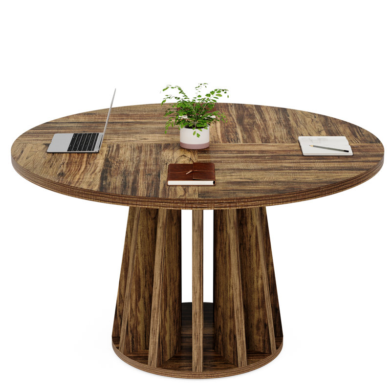 Millwood Pines 47" Round Conference Table For 4-6 People, Round Dining ...