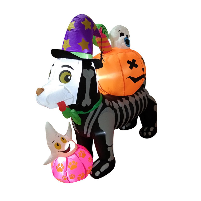 The Holiday Aisle® Skeleton Dog Inflatable Set | Wayfair