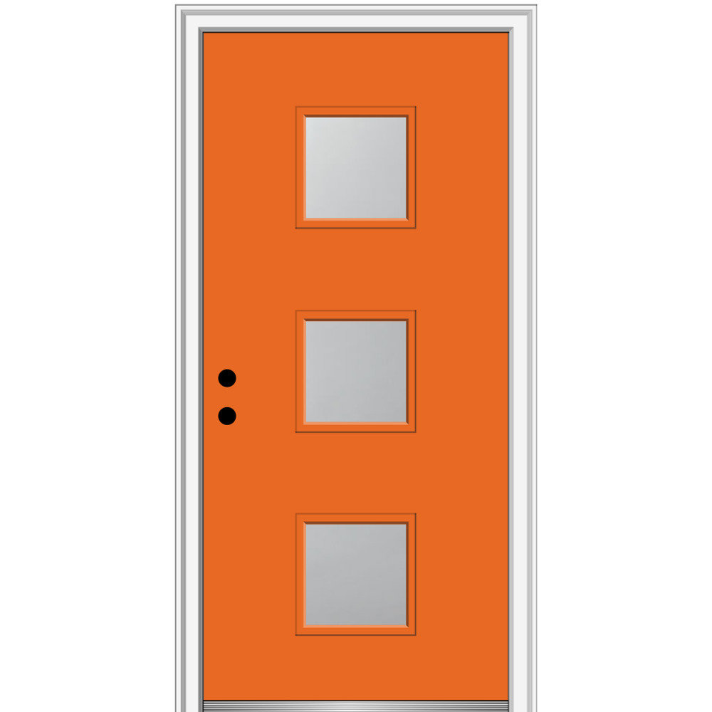 Verona Home Design Spotlight Fiberglass Prehung Front Entry Door | Wayfair